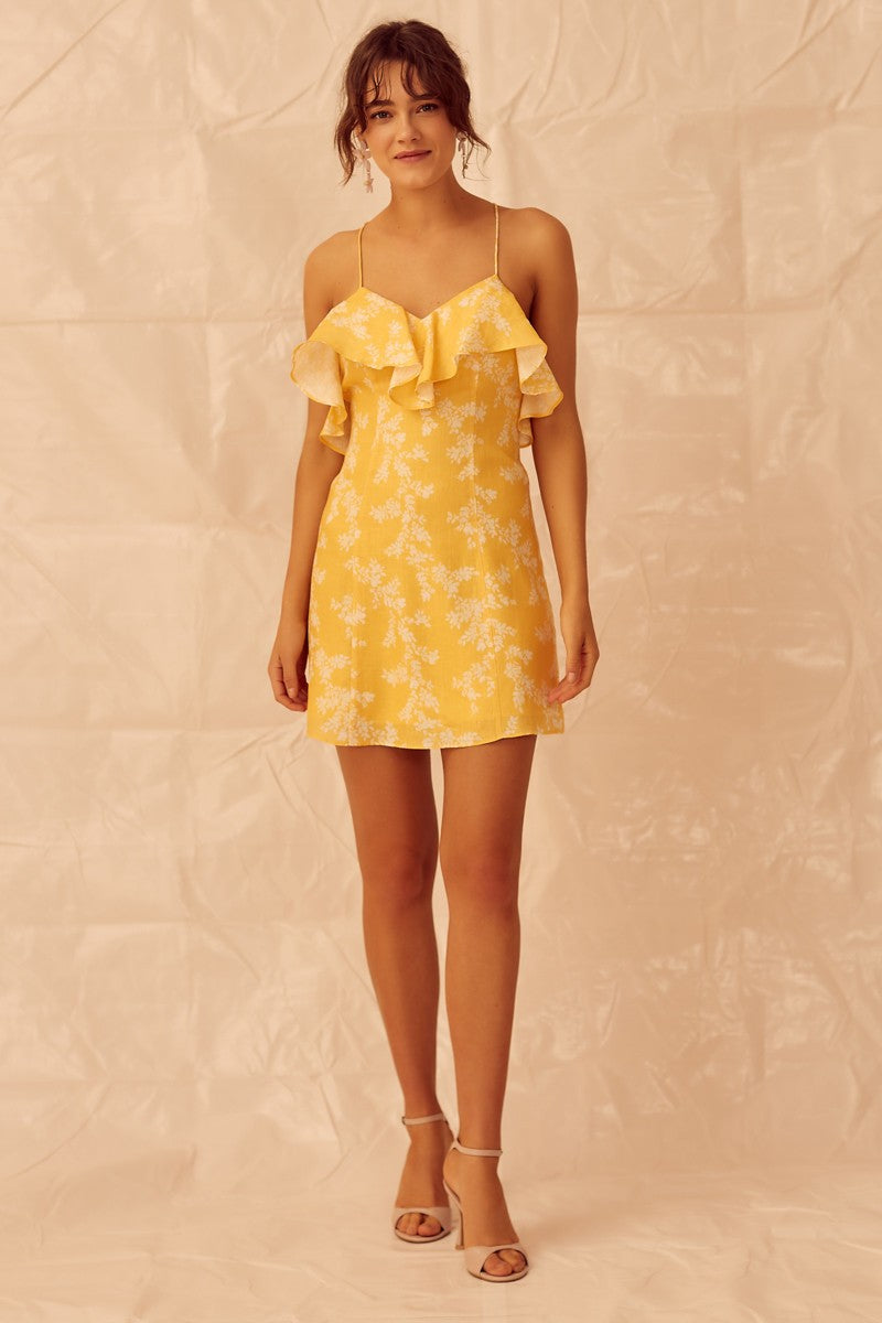 Fallen Mini Dress - Golden Floral – The Wednesday Collective